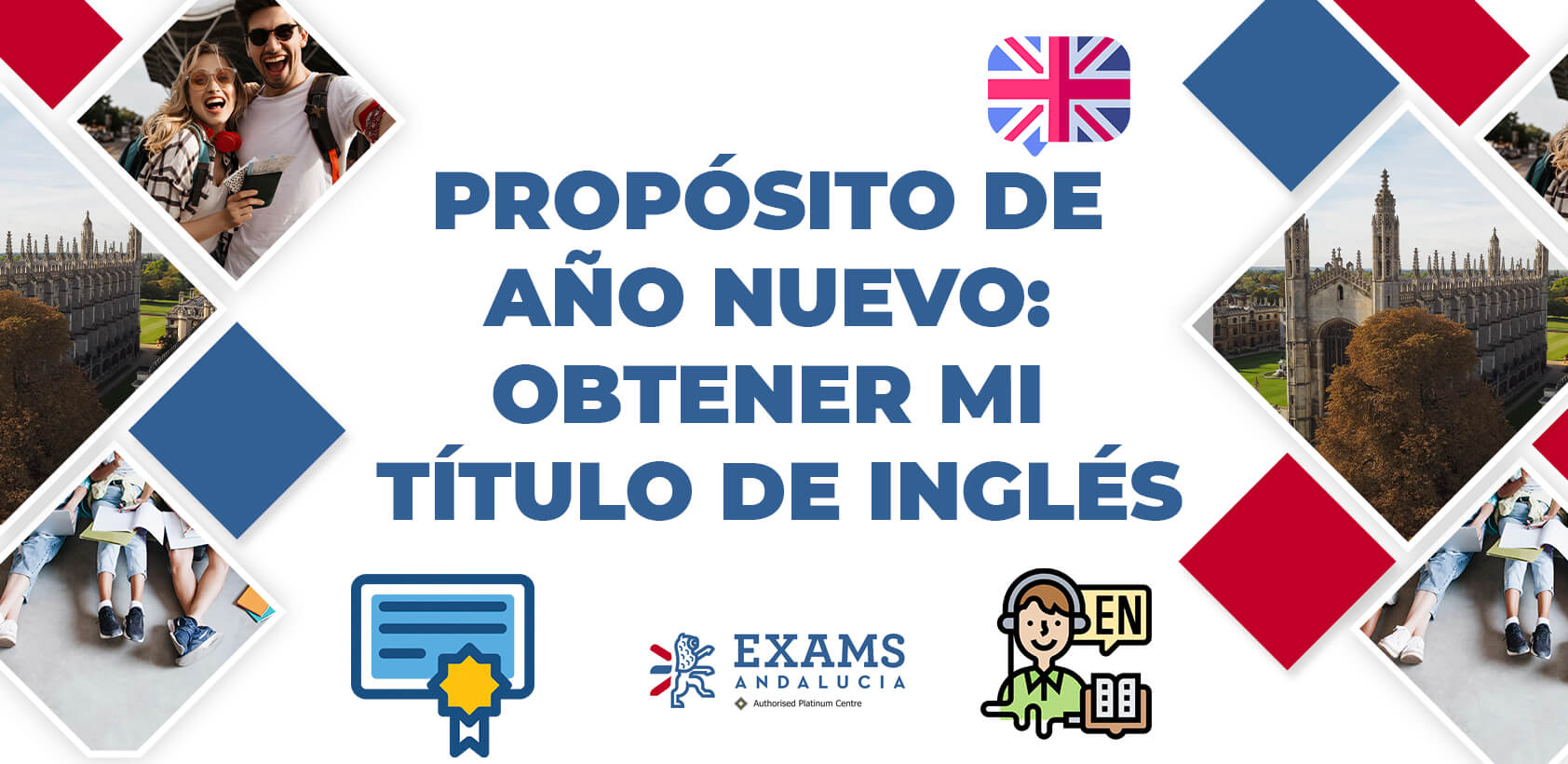Obtener mi título de inglés, propósito Año Nuevo. Exams Andalucía